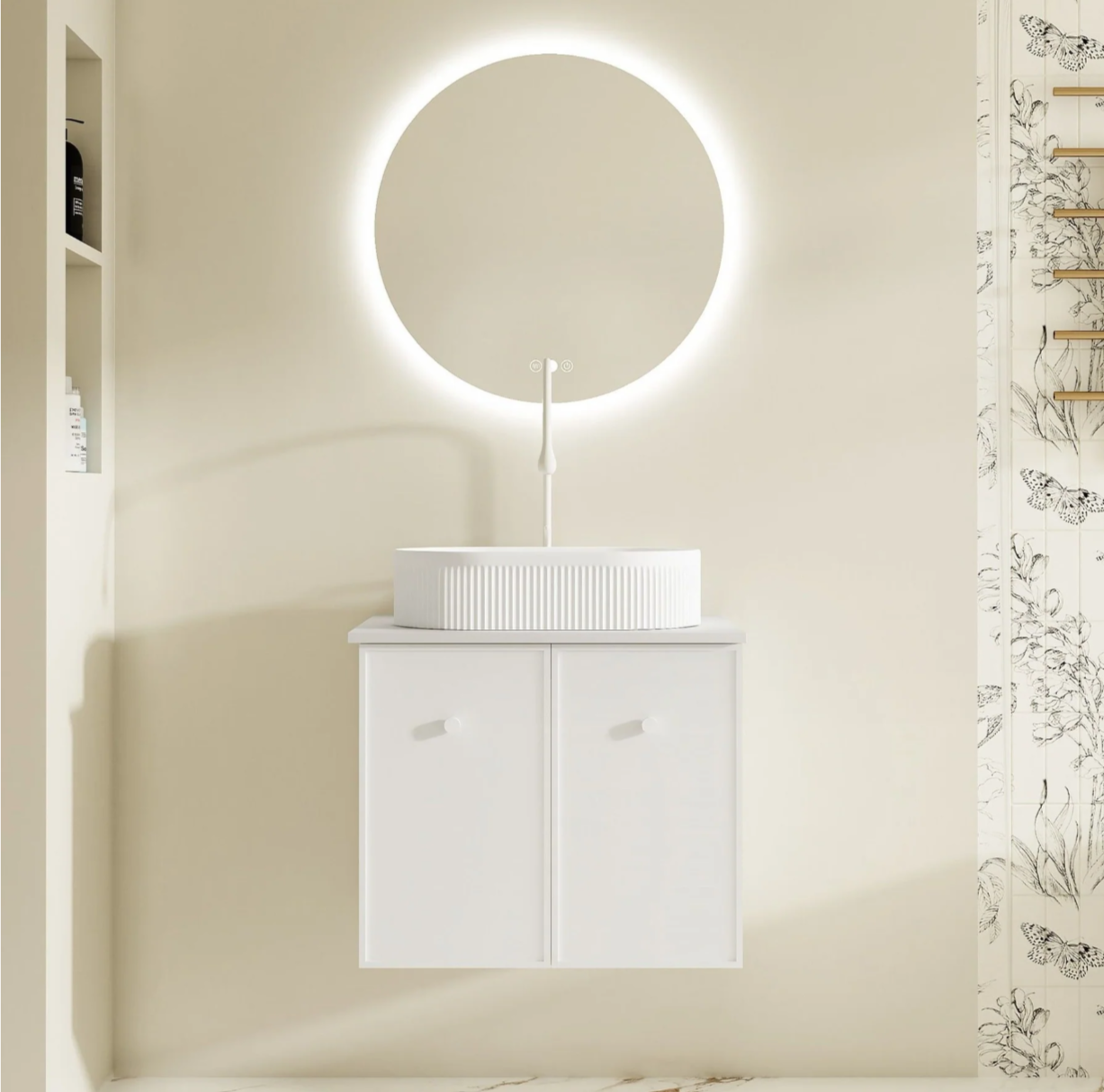 Seattle 600mm Wall-Hung Vanity - Matte White – BCP Interiors