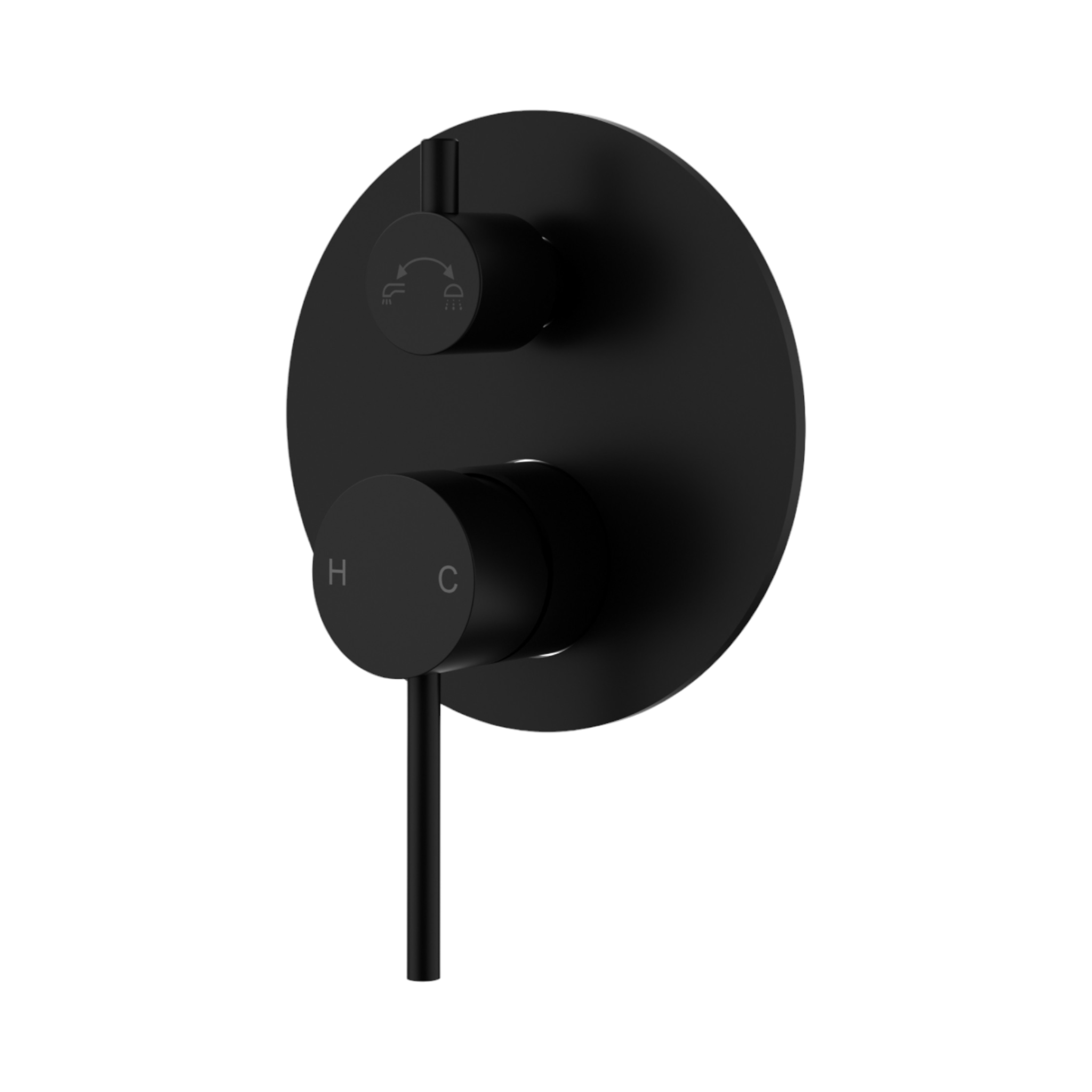 Otus Slimline Wall Diverter Mixer - Matte Black – BCP Interiors