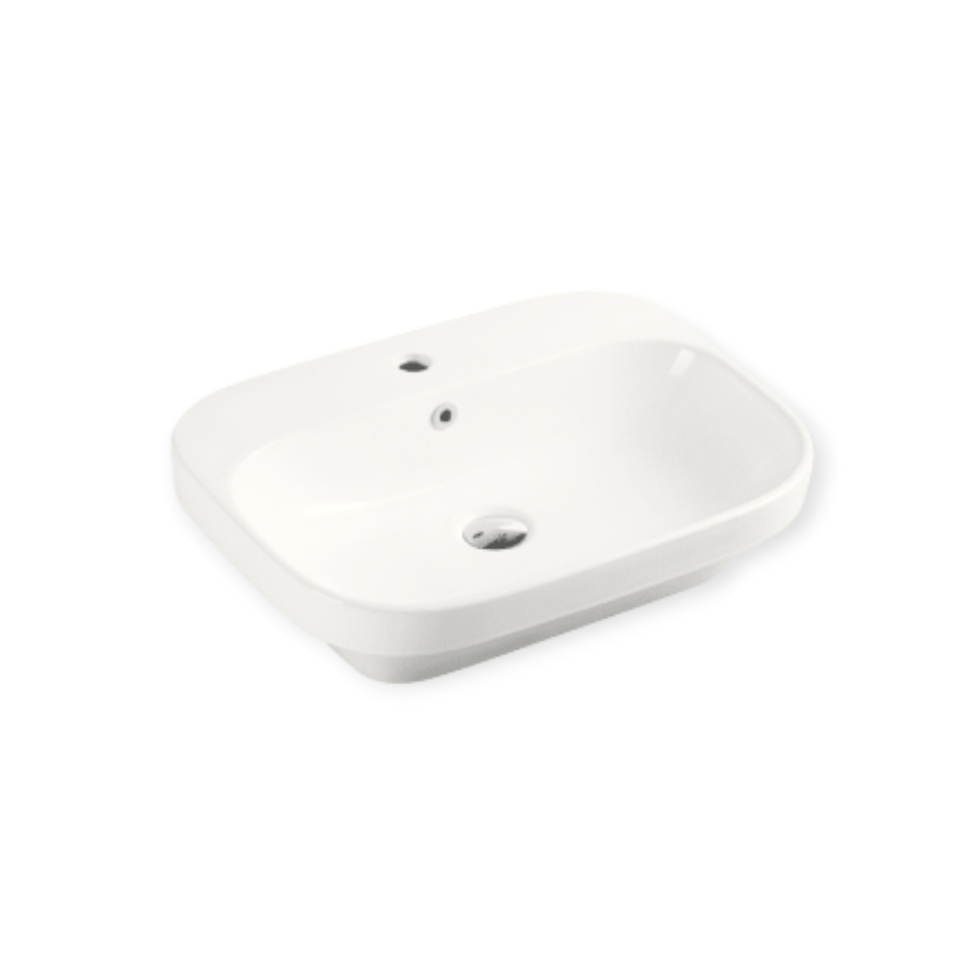 Cosy Rectangle Semi-Inset Basin with Tap Hole- Gloss White – BCP Interiors