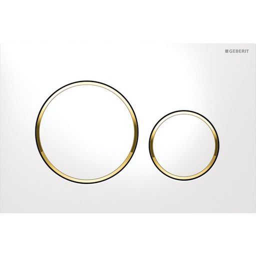 Geberit Sigma20 – White Plate with Gold Trim – BCP Interiors