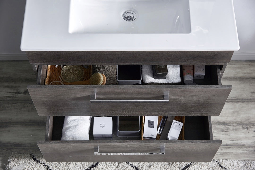 Freestanding 1200mm Vanity with Kick Panel - Dark Oak – BCP Interiors