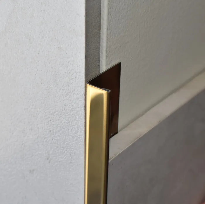 Amark L-Profile Stainless Steel Angle -Polished Gold – BCP Interiors