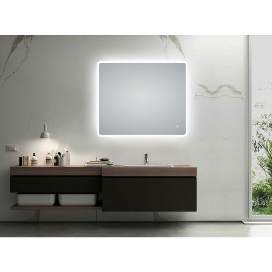 Curved Rim Rectangle Backlit LED Mirror – BCP Interiors